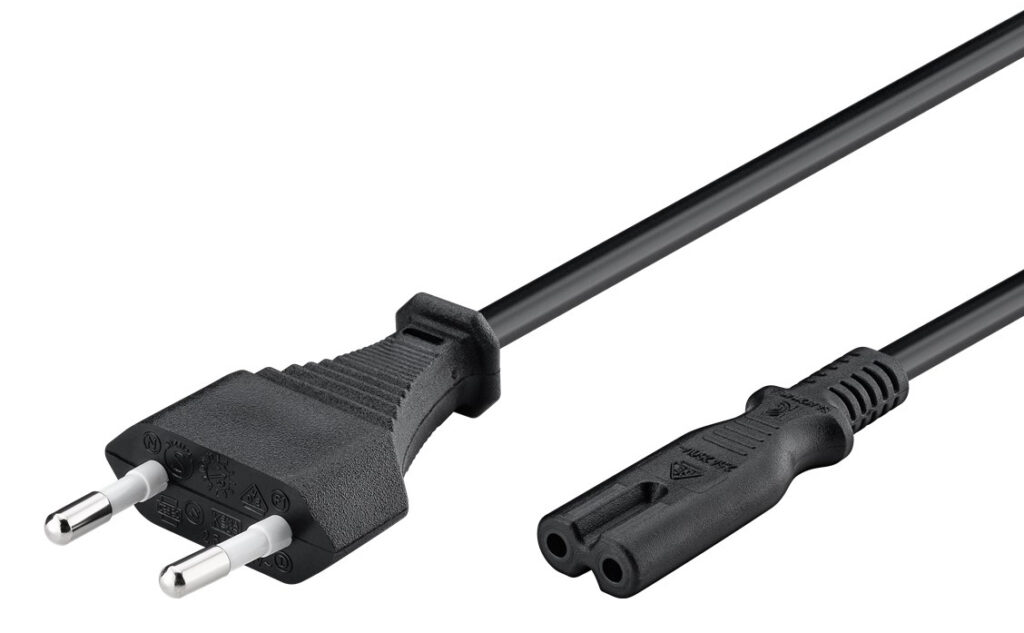 POWERTECH Καλώδιο τροφοδοσίας Euro VDE 2×0.5mm², PVC, copper, 1.5m - M.P.S.